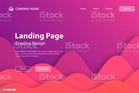방문 페이지 템플릿 핑크 추상 물결 모양 트렌디 한 종이 컷 배경 3차원 형태에 대한 스톡 벡터 아트 및 기타 이미지 3차원