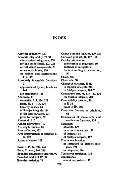 Index The Generalized Riemann Integral