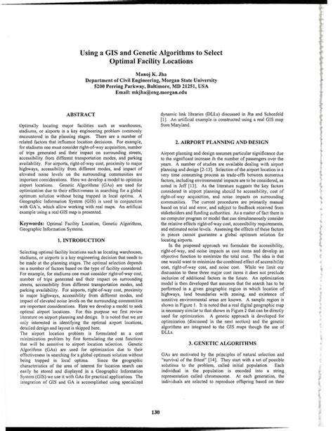 Pdf Using A Gis And Genetic Algorithms To Select Optimal Facility Locations