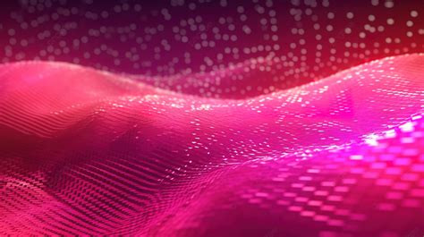 Futuristic Pink Background With Big Data Visualization In Digital Dynamic Wave And Dotted