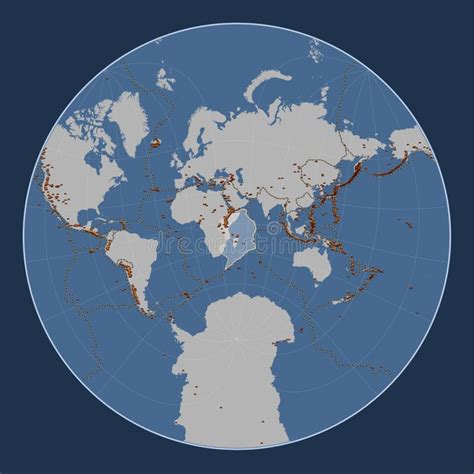 Somalian Tectonic Plate Contour Lagrange Oblique Volcanoes An Stock Illustration