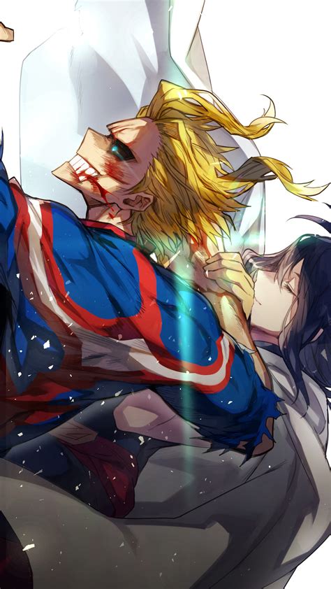 3840x2160 Hug Boku No Hero Academia Black Hair Glove All Might Nana Shimura Smile My Hero