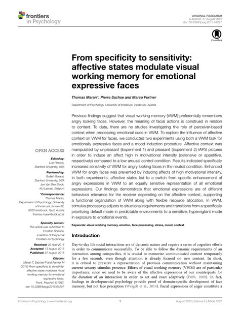 pdf from specificity to sensitivity affective states modulate visual