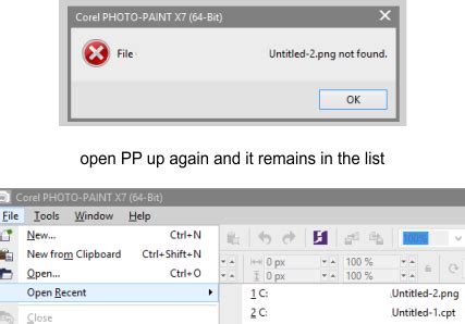 Bug In Photo Paint Open Recent Corel PHOTO PAINT X CorelDRAW Graphics Suite X CorelDRAW