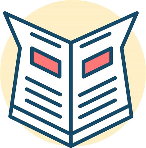 Open Newspaper Icon On Yellow Round Background 24368929 Vector Art At