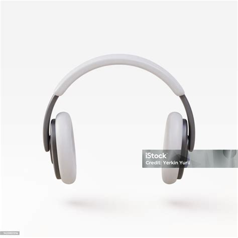 흰색 배경에 고립 된 3d 흰색 사실적인 헤드폰 벡터 일러스트레이션 헤드폰에 대한 스톡 벡터 아트 및 기타 이미지 헤드폰