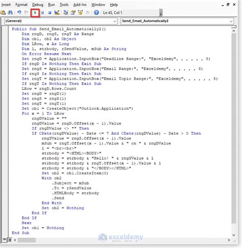 how to send email automatically when condition met in excel