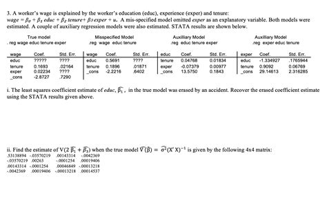 3 A Worker S Wage Is Explained By The Worker S Chegg Com