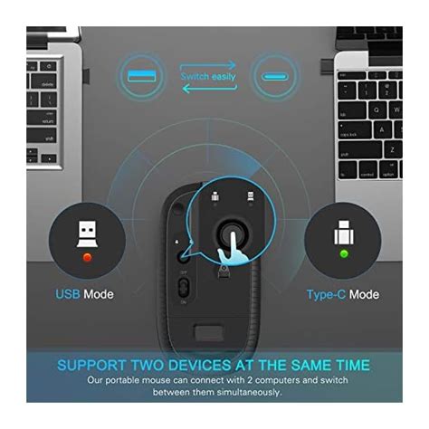 Type C Wireless Mouse Jelly Comb Dual Mode Ghz Rechargeable Slim Wireless Mouse With Nano