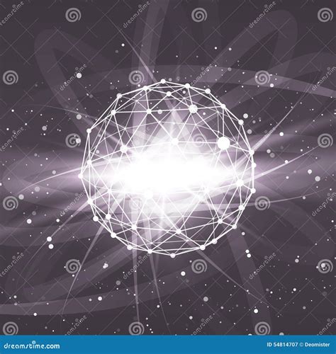 Wireframe Mesh Polygonal Element Sphere With Stock Vector Illustration Of Orbit Planet 54814707
