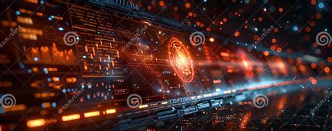 Digital Interface Illustrating Mitigating Risks In Cybersecurity With Data Analytics And