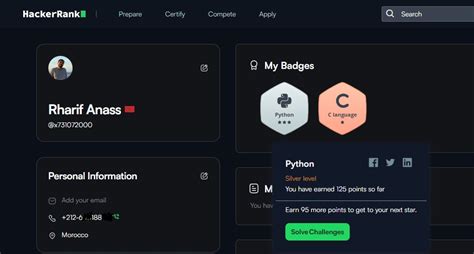 Rharif Anass On Linkedin Cybersecurity Offensivesecurity Hackerrank Programming