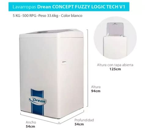 Lavarropas Drean Carga Superior Fuzzy Logic 5 Kg 500 Rpm En Venta En