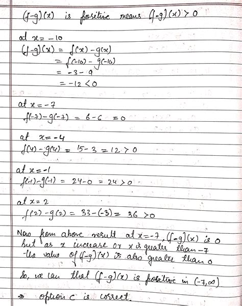 [solved] Given The Values Of The Linear Functions F X And G X In The