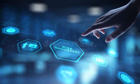Risk Management Identifying And Mitigating Business Risks Projection On A Virtual Screen