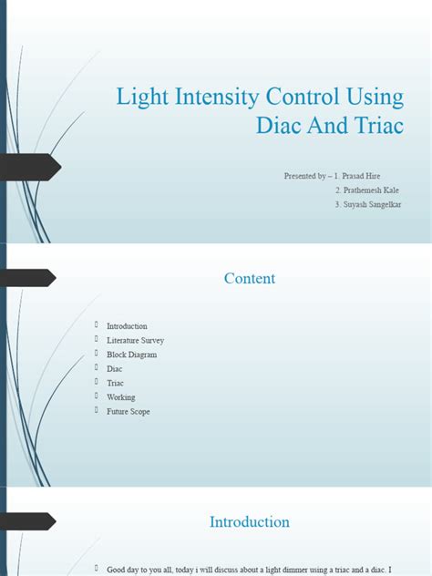 Light Intensity Control Using Diac And Triac Pdf Capacitor Diode