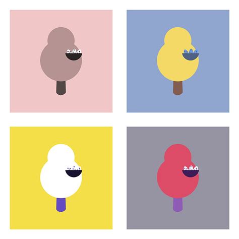 플랫 아이콘 디자인 컬렉션 트리와 둥지 벡터 Eps Ai Uidownload