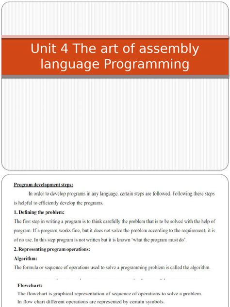 Unit 4 The Art Of Assembly Language Programming Pdf Assembly