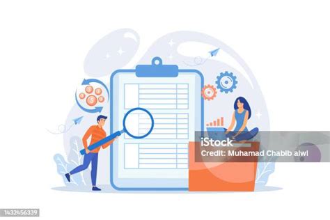 돋보기가있는 재무 분석가는 클립 보드의 현금 흐름표를 봅니다 현금 흐름표 현금 흐름 관리 재무 계획 개념flat 벡터 현대 일러스트 레이 션 개념에 대한 스톡 벡터 아트 및