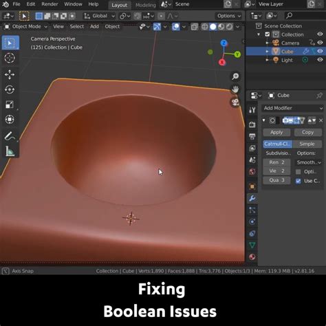 Using Blender Shortcuts To Easily Repair Boolean D Modeling Issues