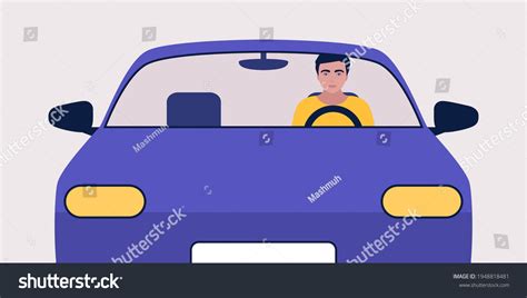 Illustration Man Who Driving Car Vector Stock Vector Royalty Free 1948818481 Shutterstock