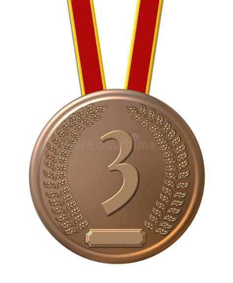 Medalla De Bronce Con Cinta Azul Para Tercer Lugar Premio De Trofeo