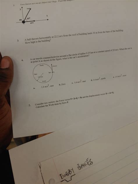 Solved 3kg Find The 2 Two Forces Act On An Object M Y