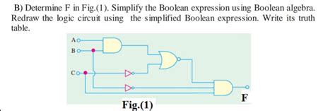 Answered B Determine F In Fig1 Simplify The Bartleby