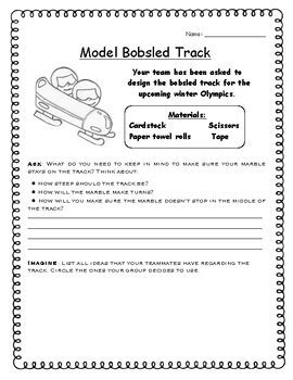 Stem Challenge Bobsled Track By Seedsforteachers TpT