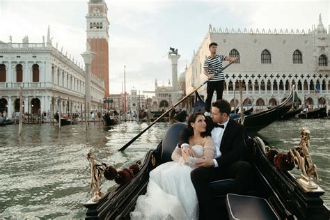 A Bride And Groom Ride In A Gondola In Venice Photo Free Venice Image