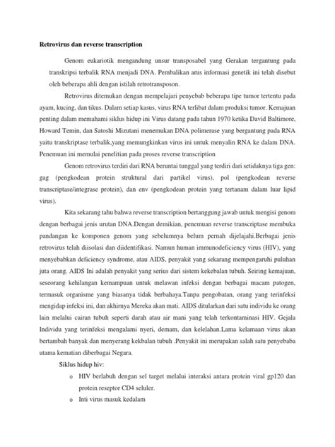 Retrovirus Dan Reverse Transcription Pdf