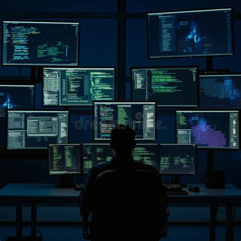 Cybersecurity Analyst Monitoring Network Data And Detecting Cyber