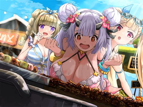 Rule 34 3girls Achates Epic Seven Bikini Top Cleavage Dragon Girl