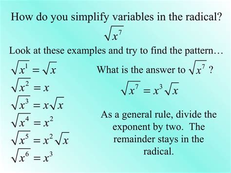 Simplify Radicals PPT