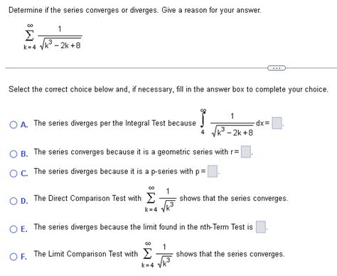 Solved Determine If The Series Converges Or Diverges Give A