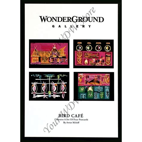 Disney Postcard Set Wonderground Gallery Mcbiff Bird Cafe