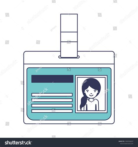 Identification Card Half Body Woman Picture Stock Vector Royalty Free 1009506637 Shutterstock