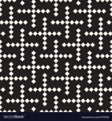 Seamless Black And White Cross Lattice Pattern Vector Image