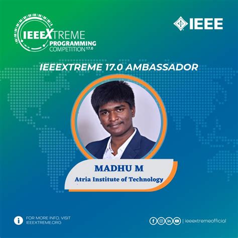 Madhu M On Linkedin Ieeextreme Ieee
