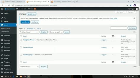 Tampilan Web Menggunakan Plugin Elementor Wordpress~ Youtube
