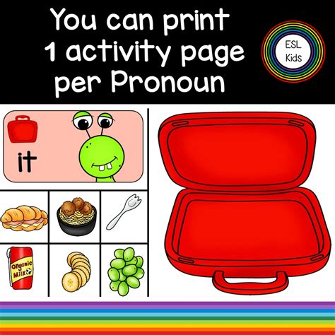 Lunch Box Pronouns Activity Australian Teachers Marketplace