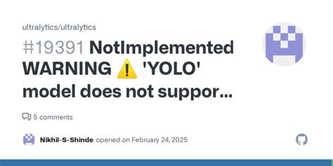 Notimplementederror Warning ⚠️ Yolo Model Does Not Support New Mode For None Task Yet