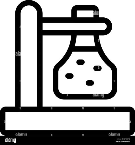 Laboratory Equipment Flask Hanging On Stand With Liquid Chemical Solution For Scientific