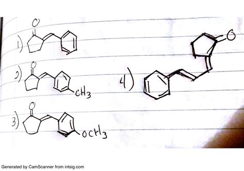 Solved We Combined 0 2ml Of Cyclopentanone With 0 8ml Of An