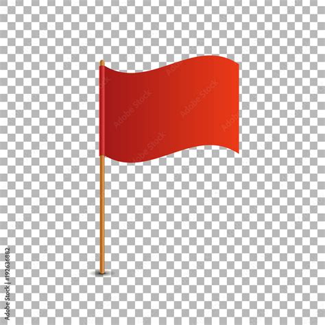 Vector Realistic Isolated Red Flag For Decoration And Covering On The