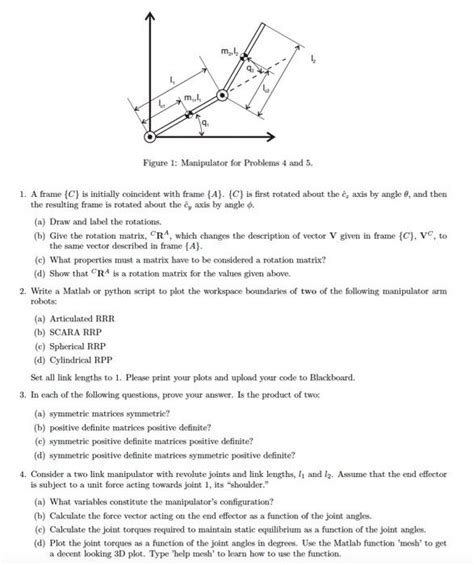 figure 1 manipulator for problems 4 and 5 1 a