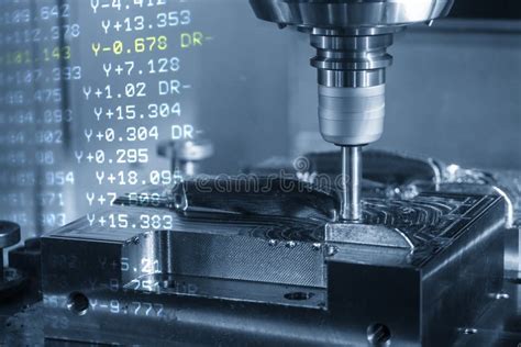 The Abstract Scene Cnc Milling Machine Rough Cutting The Injection Mold