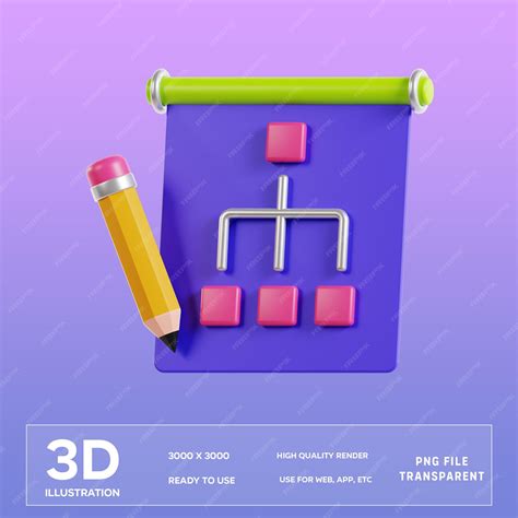 Premium Psd Psd Flowchart 3d Illustration