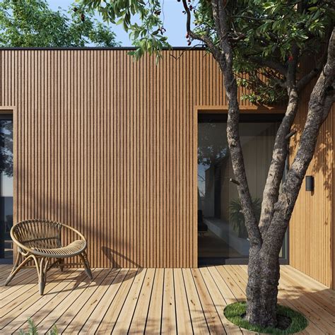 Wood Slat Wall Panel Exterior Elevate Your Homes Curated Façade