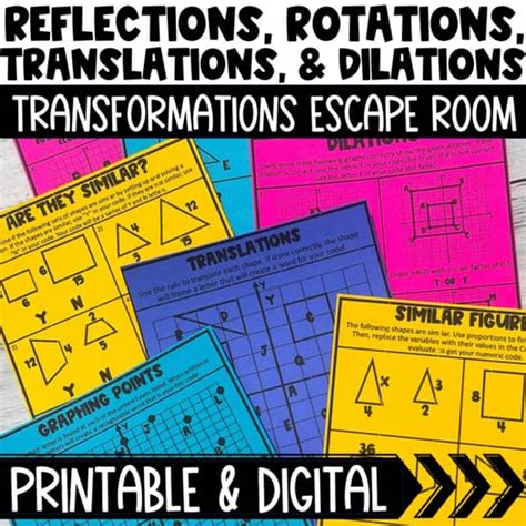 Transformations Review Escape Room Reflection Dilation Translation